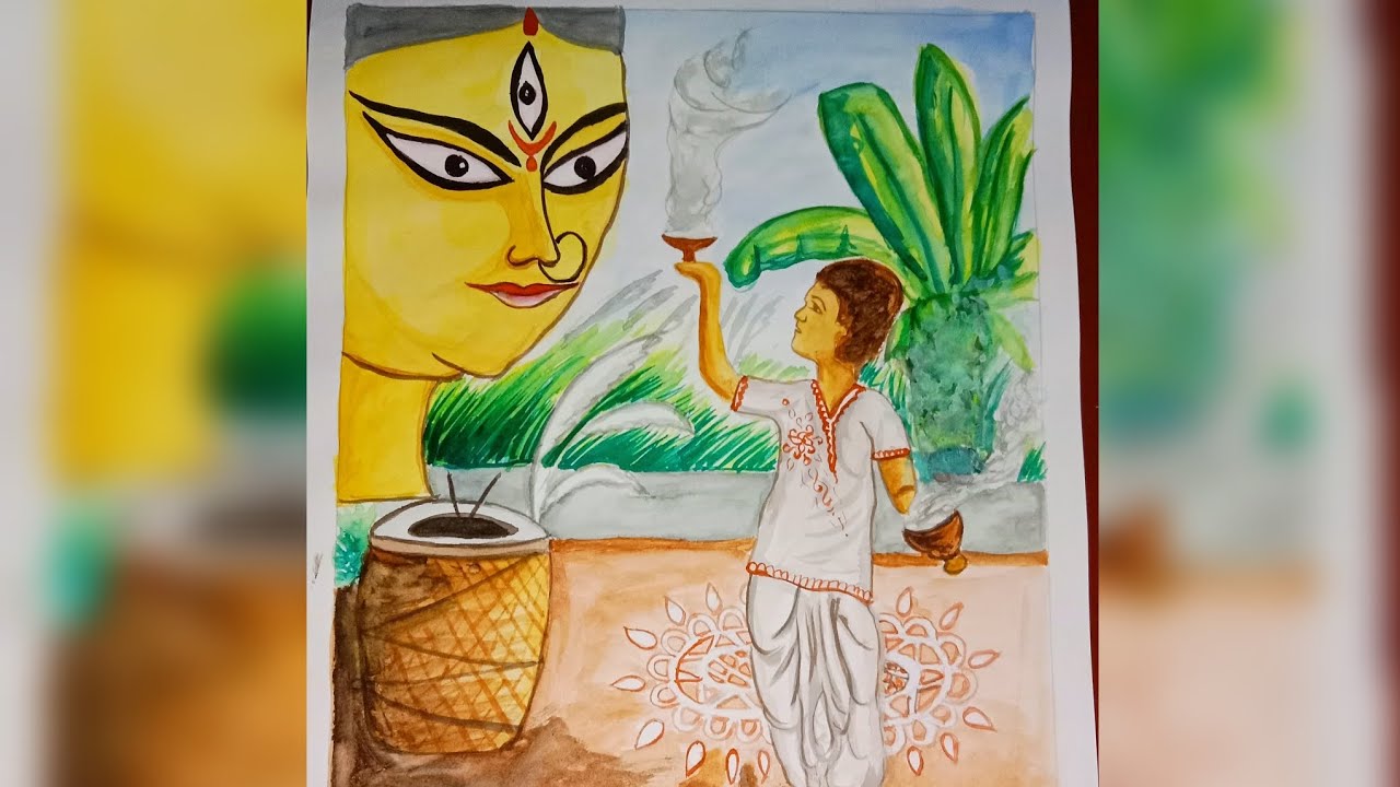 mahalaya drawing🙏 // Maa Durga drawing🙏 (aso maa Durga). #madurga # ...
