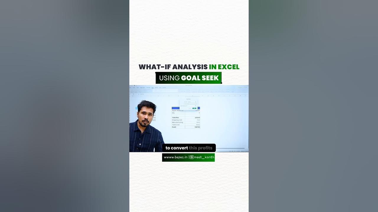 Excel Formulas - Goal Seek #excel #exceltips #analytics #dataanalysis - YouTube