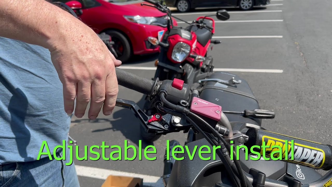 2022 Honda Grom- MZS adjustable lever install and ride - YouTube