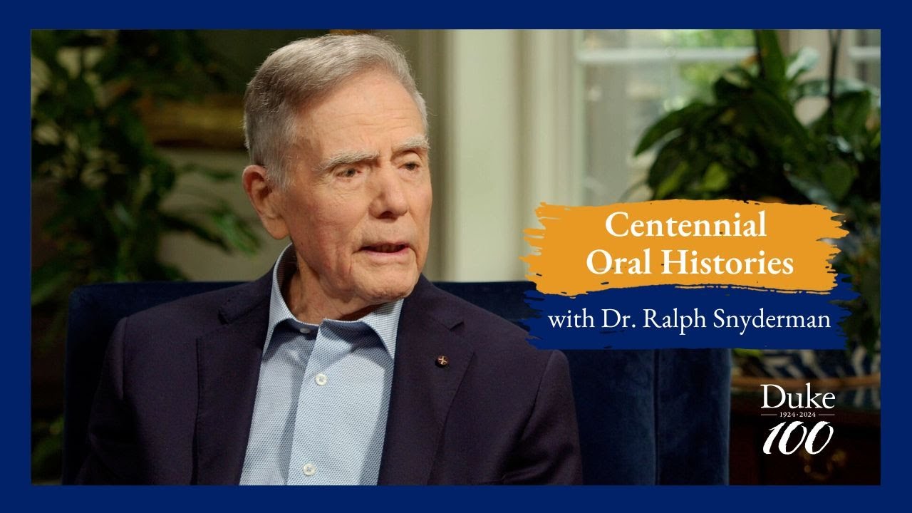 Dr. Ralph Snyderman | Centennial Oral Histories - YouTube