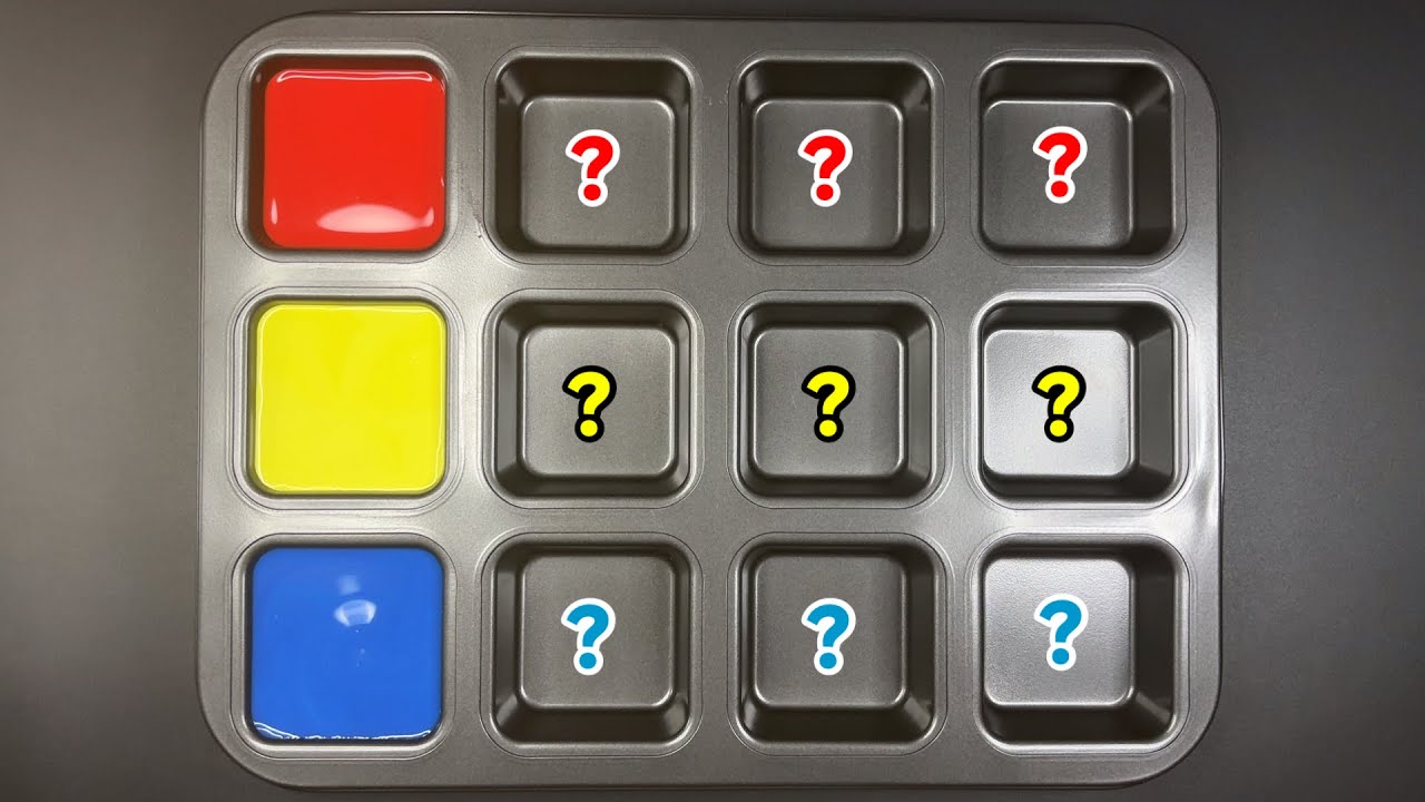 Mixing the 3 Primary Colors Red, Yellow, Blue and White to Create 9 ...