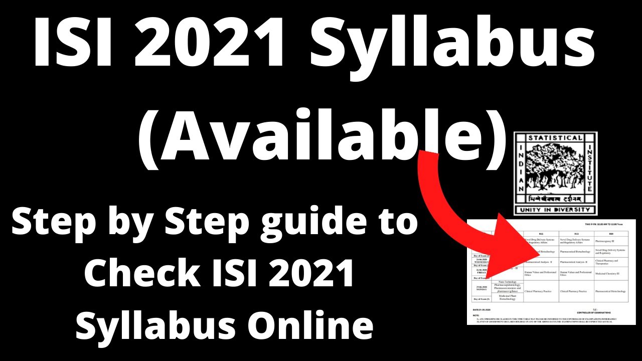 ISI 2021 Syllabus (Available) - How to Check Indian Statistical ...