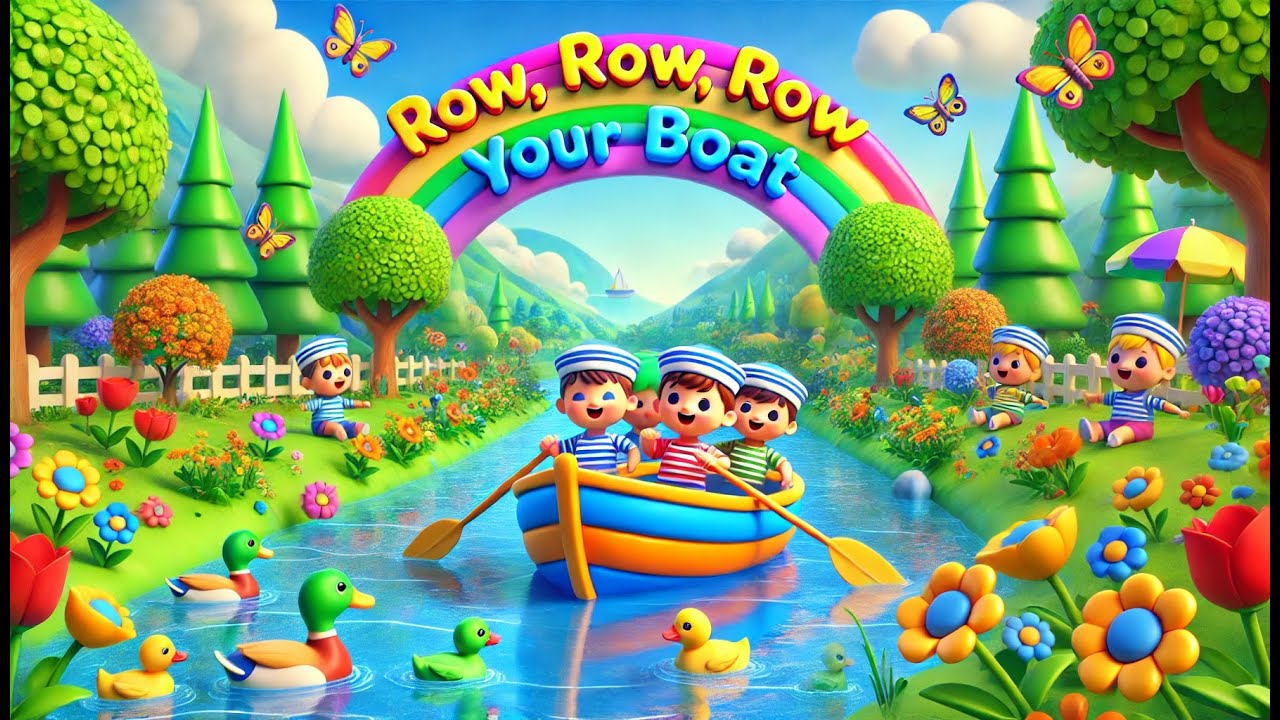 Row Row Row Your Boat 🎶 | Fun 3D Animated Kids Song & Sing-Along ...
