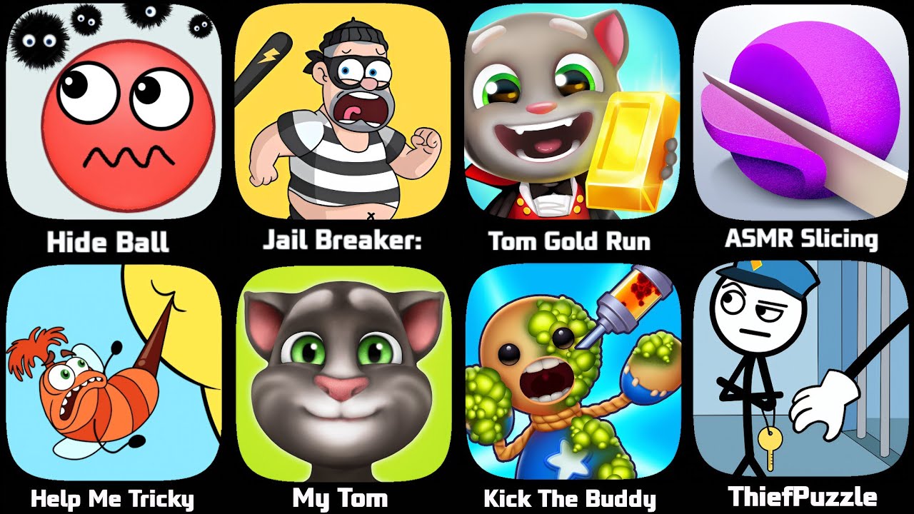 My Tom,Help Me Tricky Puzzle,Tom Gold Run,ASMR Slicing,Jail Breaker ...