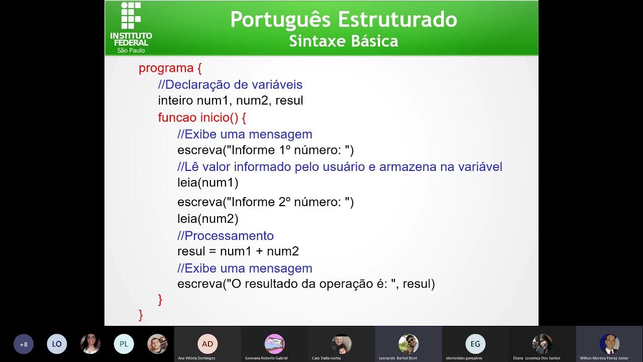 Aula 02 - 05/04 - Sintaxe Básica Português Estruturado e Python - YouTube