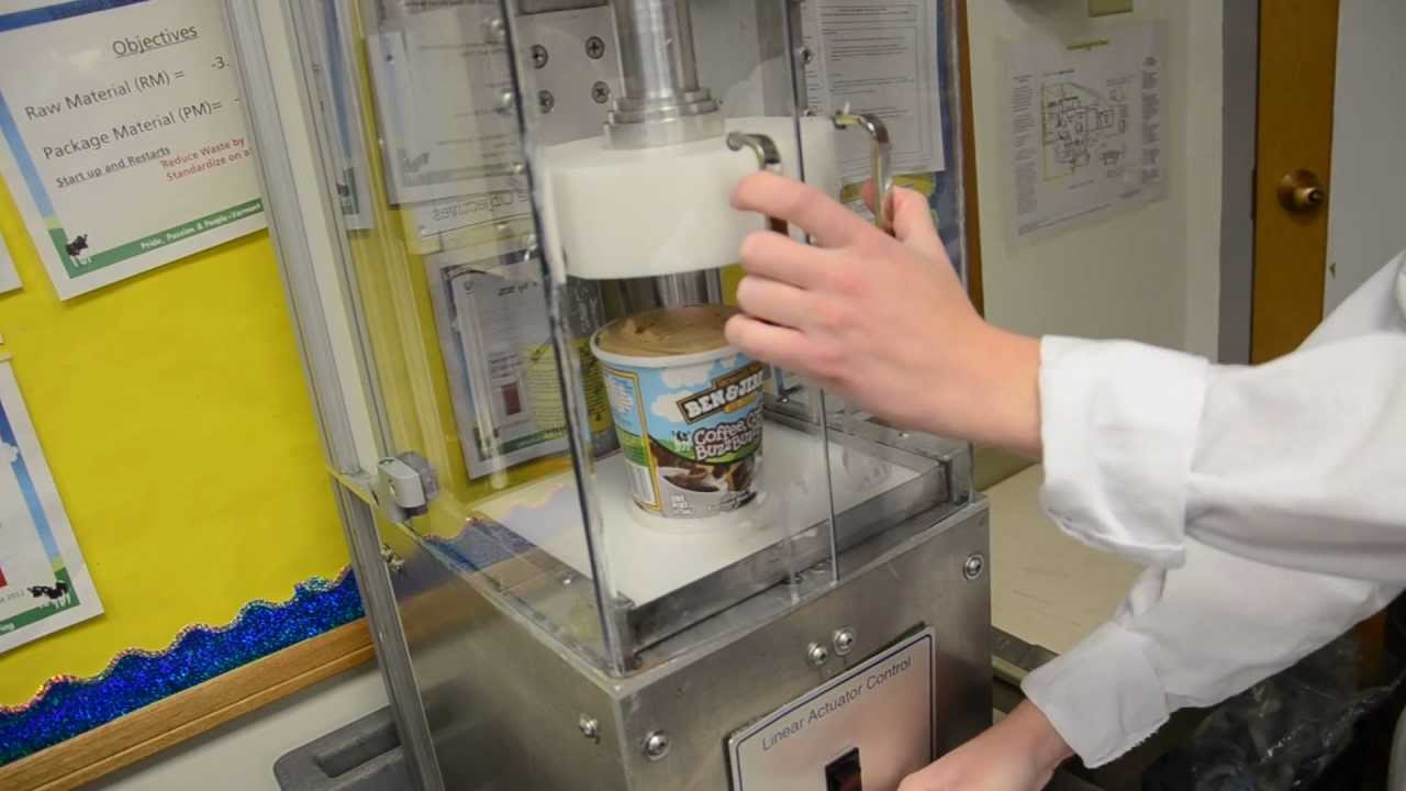Ben & Jerry's Quality Control Quadrant Cutting Machine - YouTube