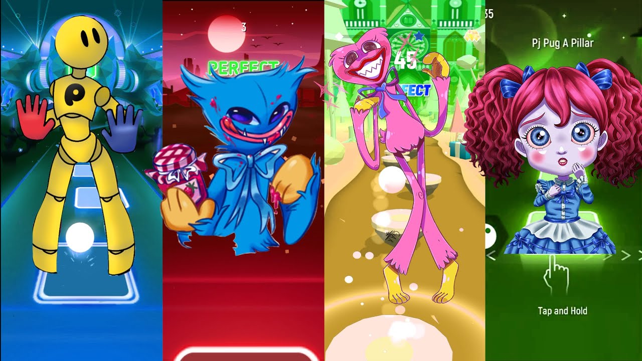 Poppy Playtime in Tiles Hop - Player Vs Huggy Wuggy Vs Poppy Vs Kissy ...