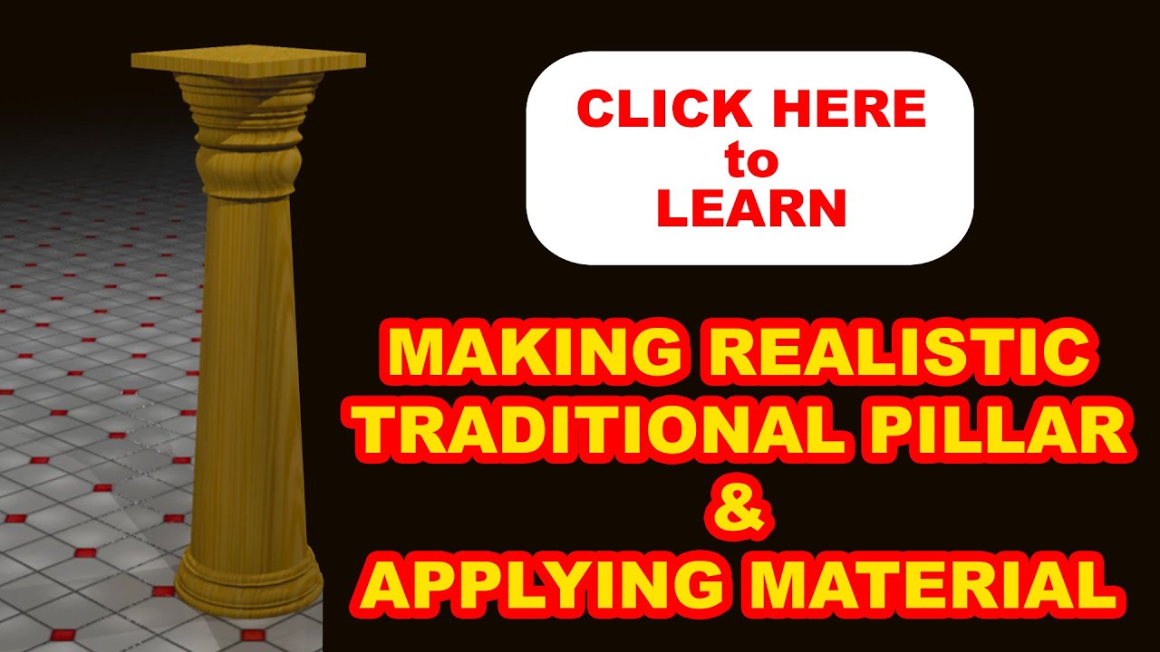 REALISTIC TRADITIONAL PILLAR I AUTOCAD 3D I MATERIAL APPLY, EDITING ...