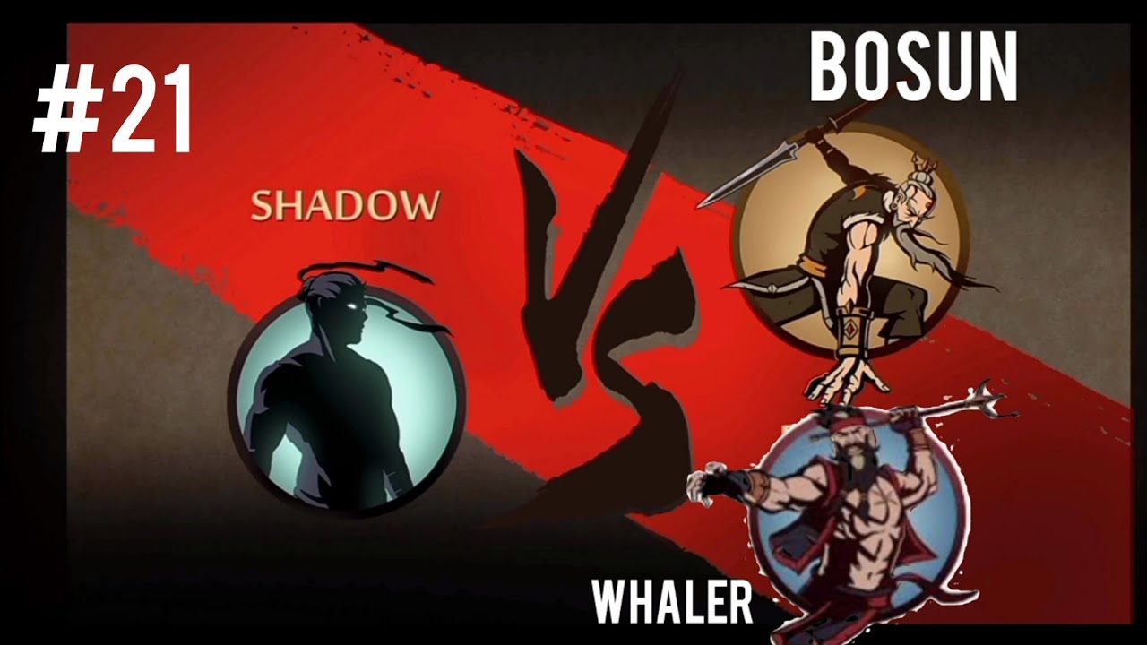 SHADOW VS WHALER AND BOSUN ||Shadow fight 2 gameplay|| #21 - YouTube