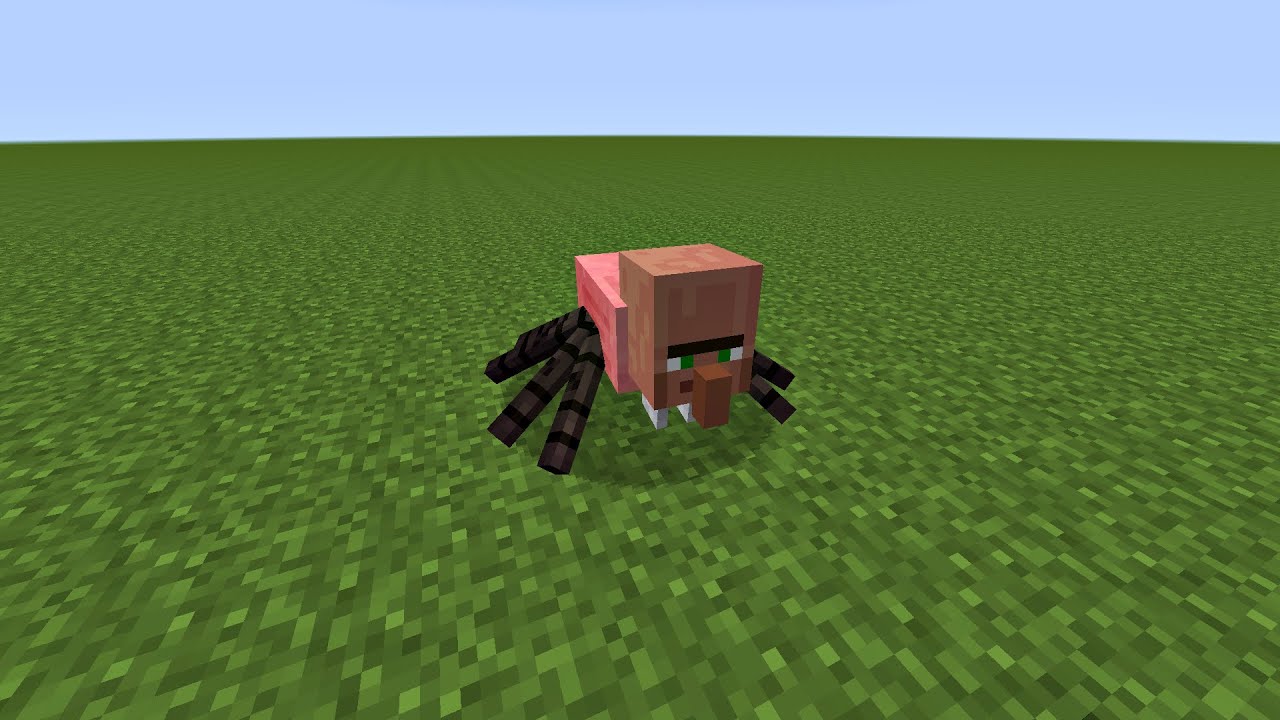 Villager+spider+chicken+pig ??? - YouTube