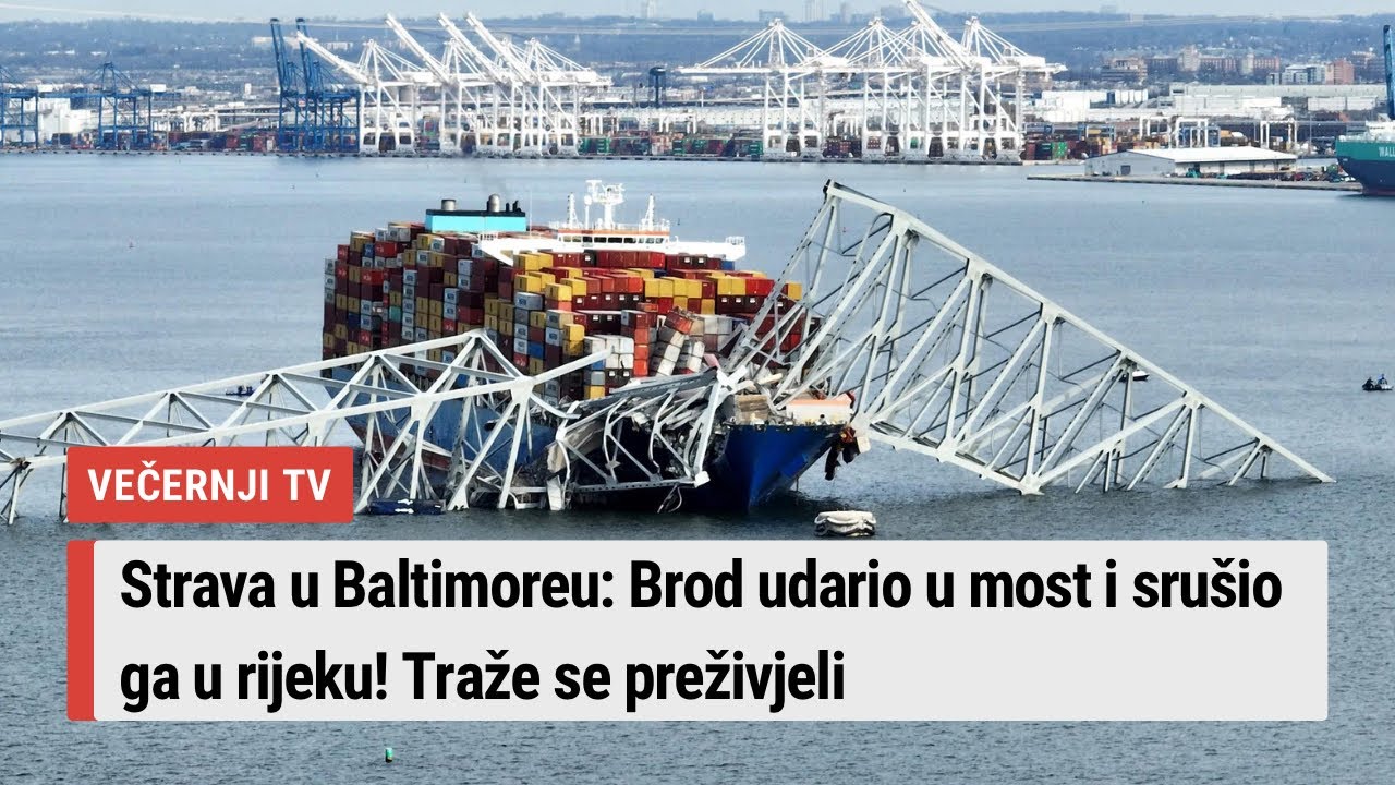 Strava u Baltimoreu: Brod udario u most i srušio ga u rijeku! Traže se ...