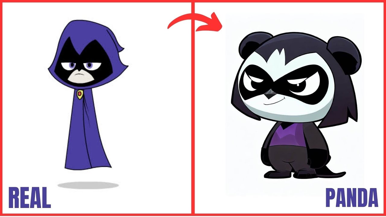 Teen Titans Go All Characters As Cute Panda - YouTube