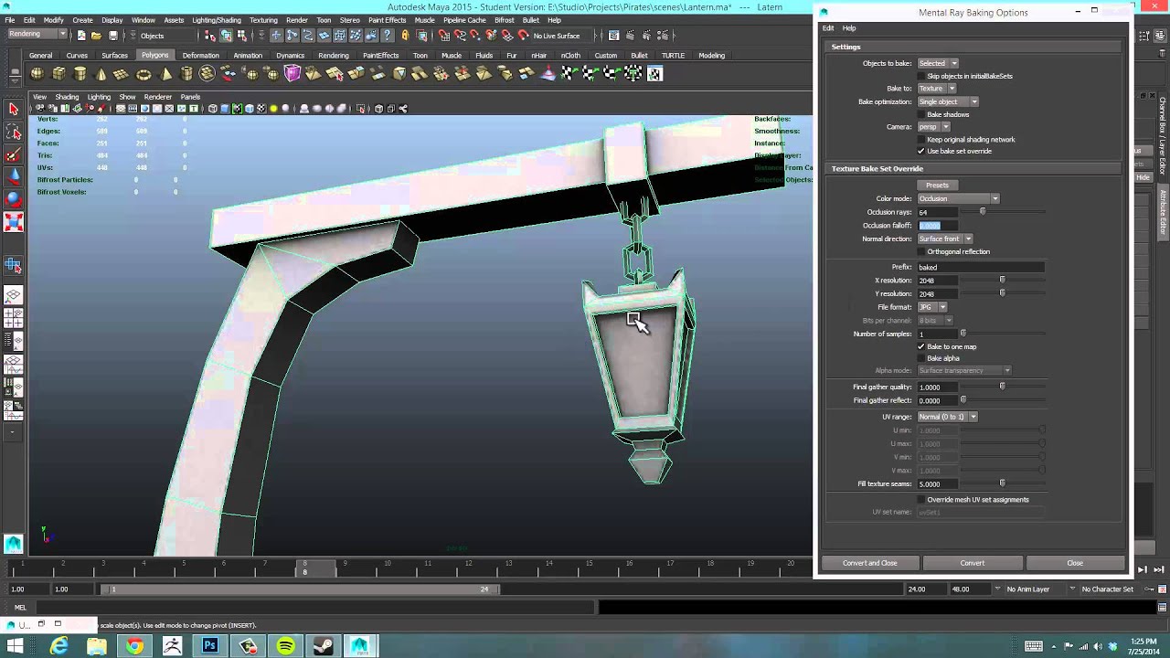 How to bake an occlusion map and start texturing - YouTube