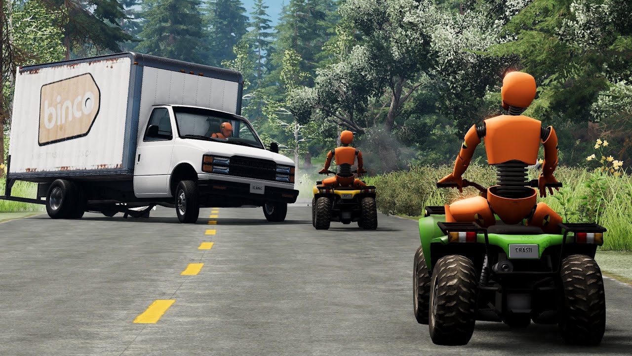 BeamNG Drive - Realistic Motorbike and Quad Crashes #5 - YouTube