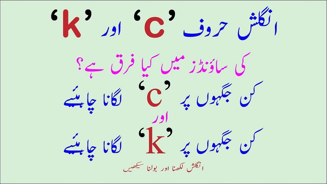 When to use c letter and when to use k letter | Difference between c ...
