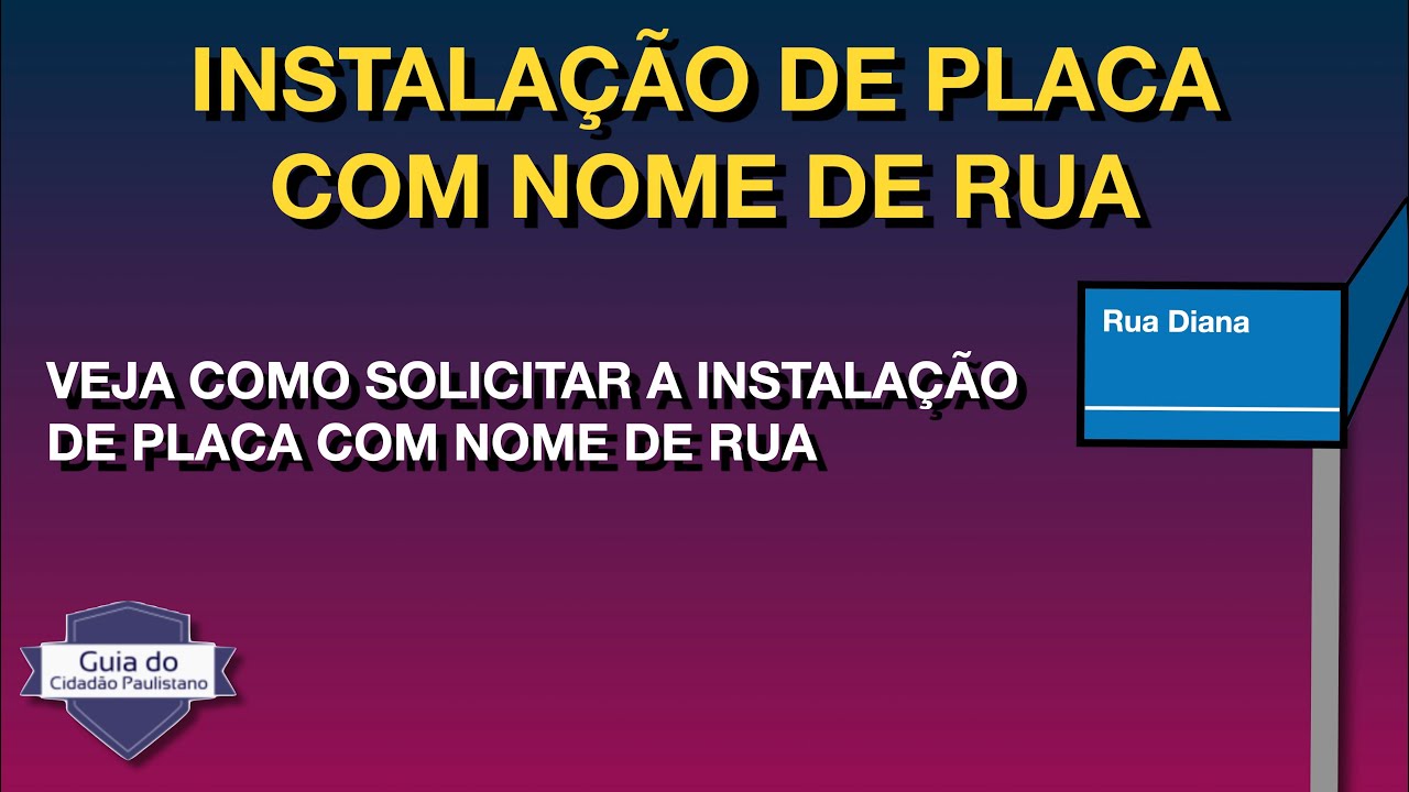 Instalação de placa com o nome da rua - YouTube