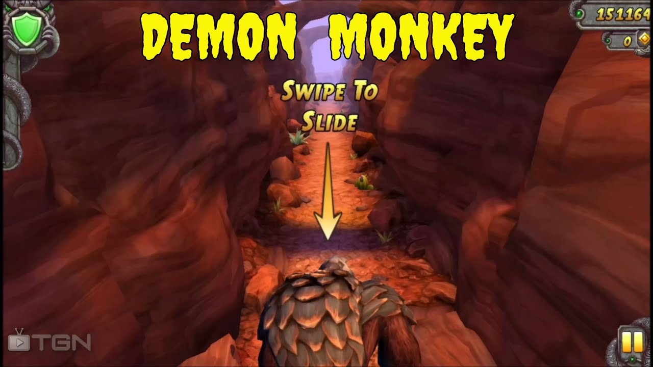 Temple Run 2 : Demon Monkey Learning The Basic Moves Like a Playable Character ! - YouTube