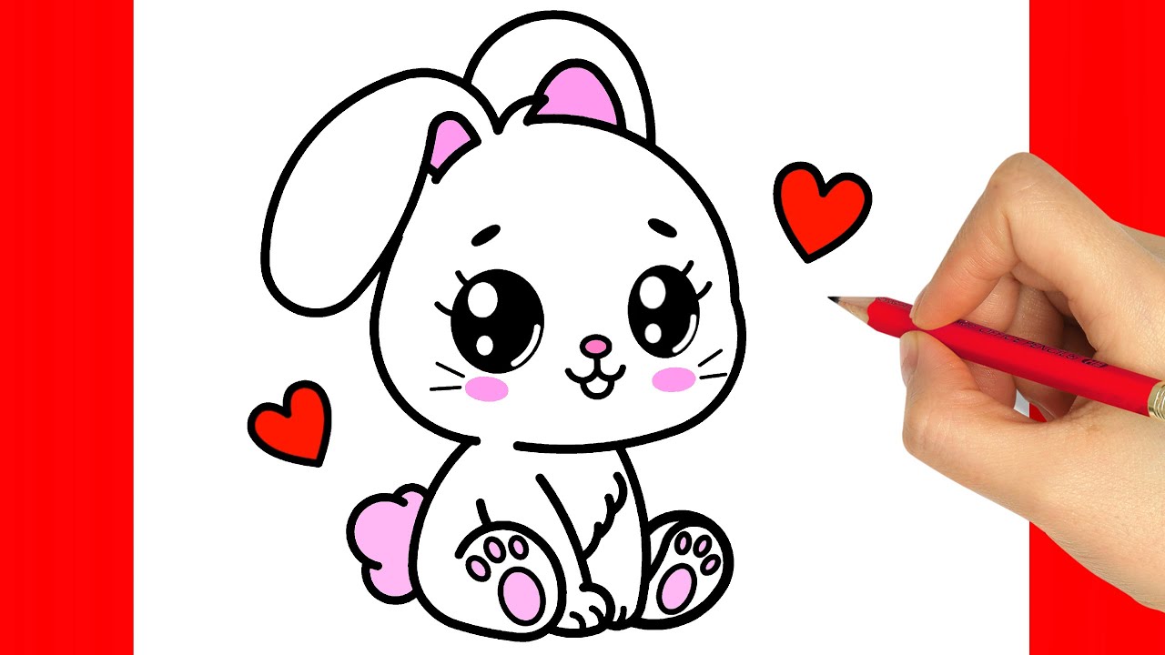 HOW TO DRAW A EASTER BUNNY EASY - YouTube