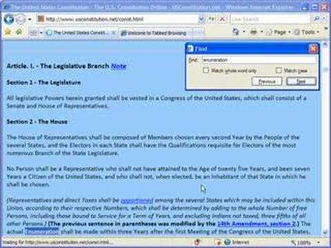 Use Ctrl+F to search for words within pages in IE7 - YouTube