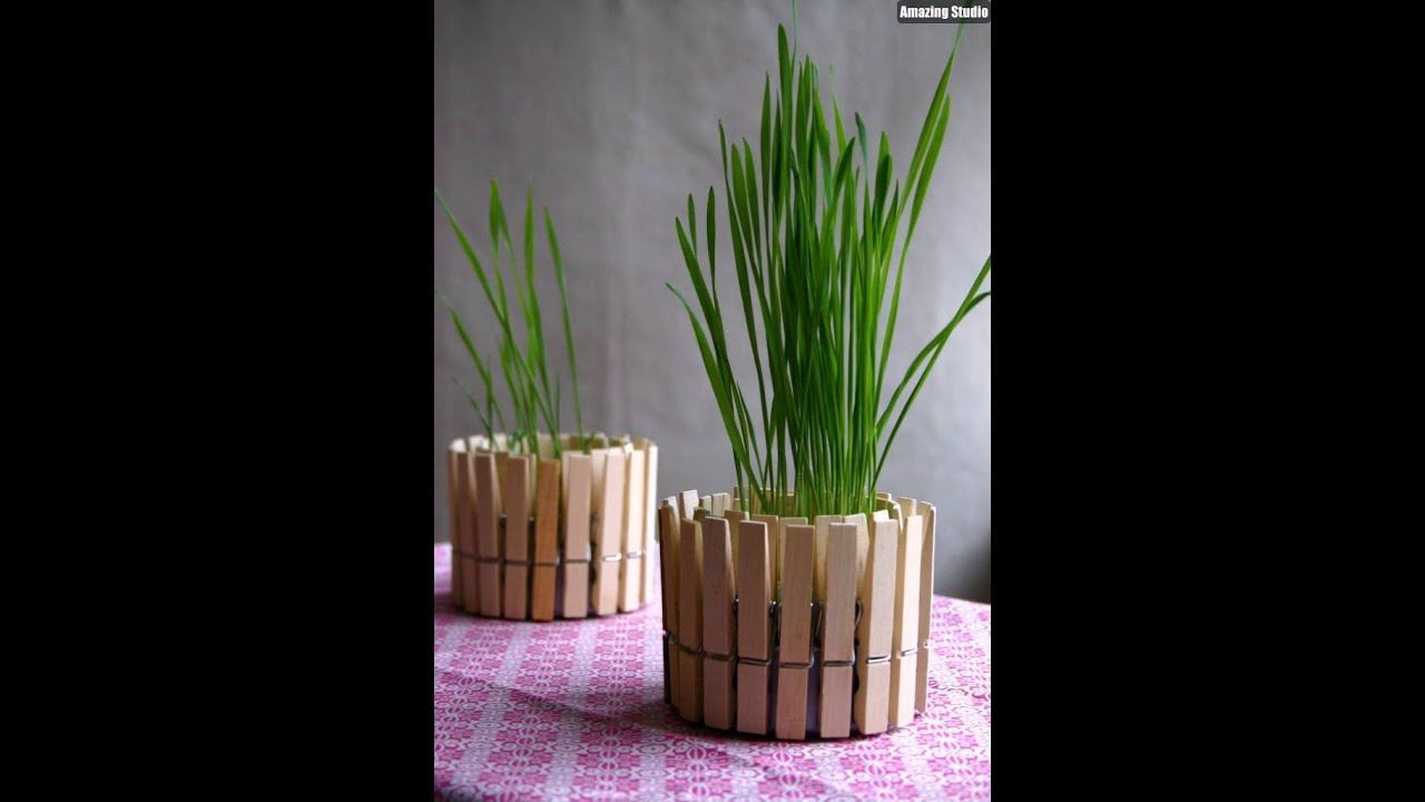 Clothespin Planter DIY Crafts - YouTube