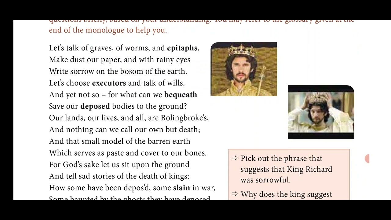 11 th English unit 6 poem THE HOLLOW CROWN. Full explanation - YouTube