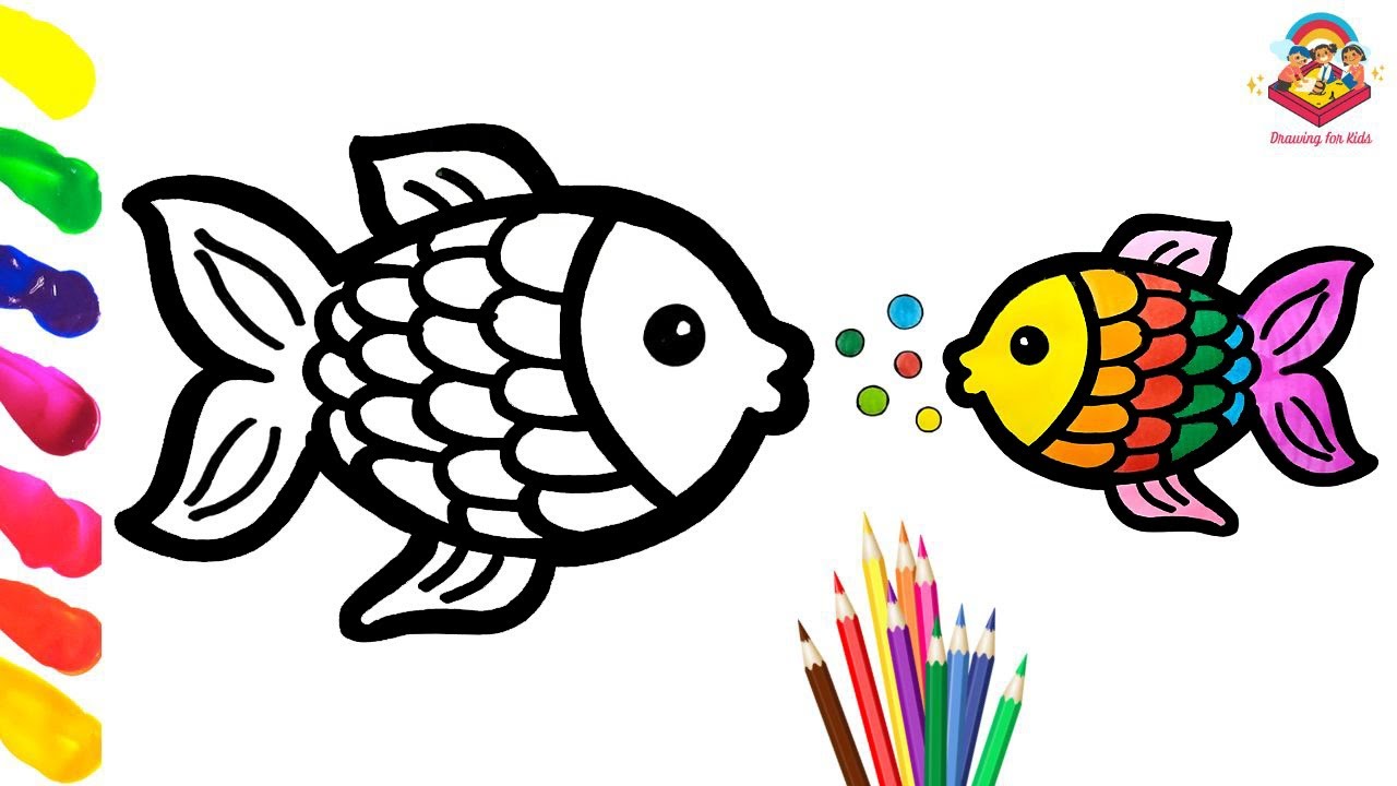 How to Draw Fish 🐟: perfect for kids! EASY step-by-step instructions ...