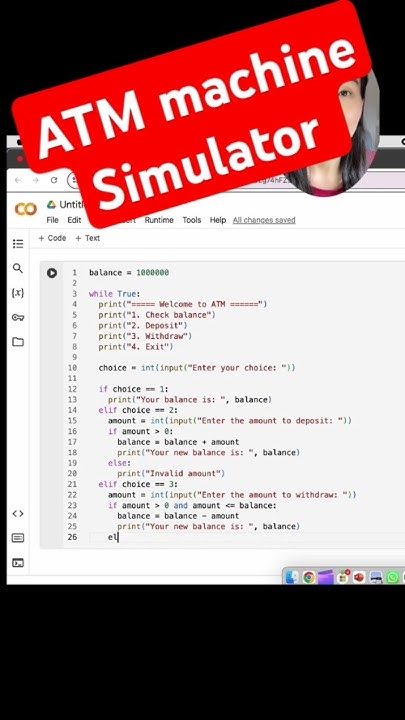 ATM machine simulator using Python #viralvideo #technology #programming #viralshorts #viralshort ...