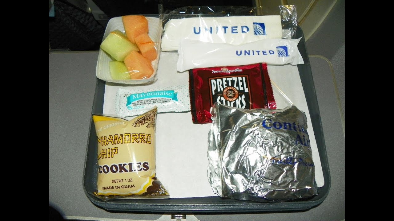 HD Continental Airlines Food Service Mid-Night Snack Free in Coach n ...