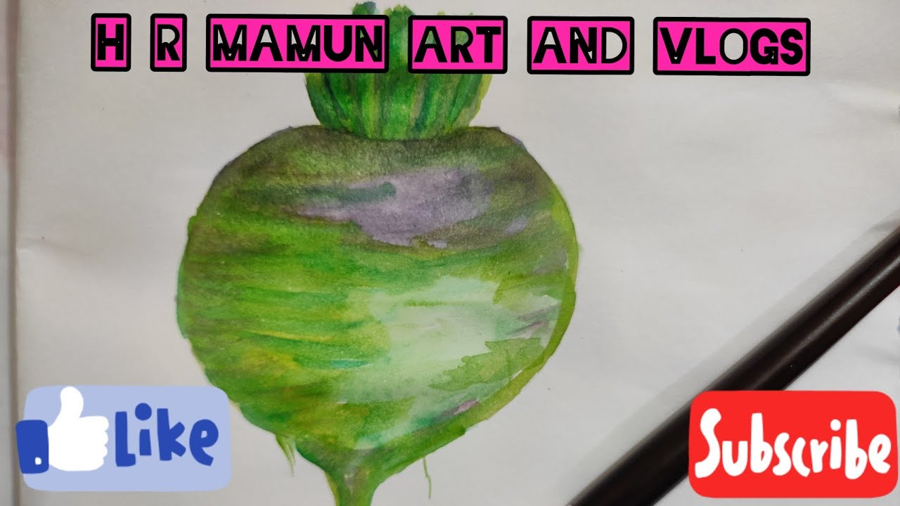 How to paint turnips with watercolours @H R MAMUN ART AND VLOGS - YouTube