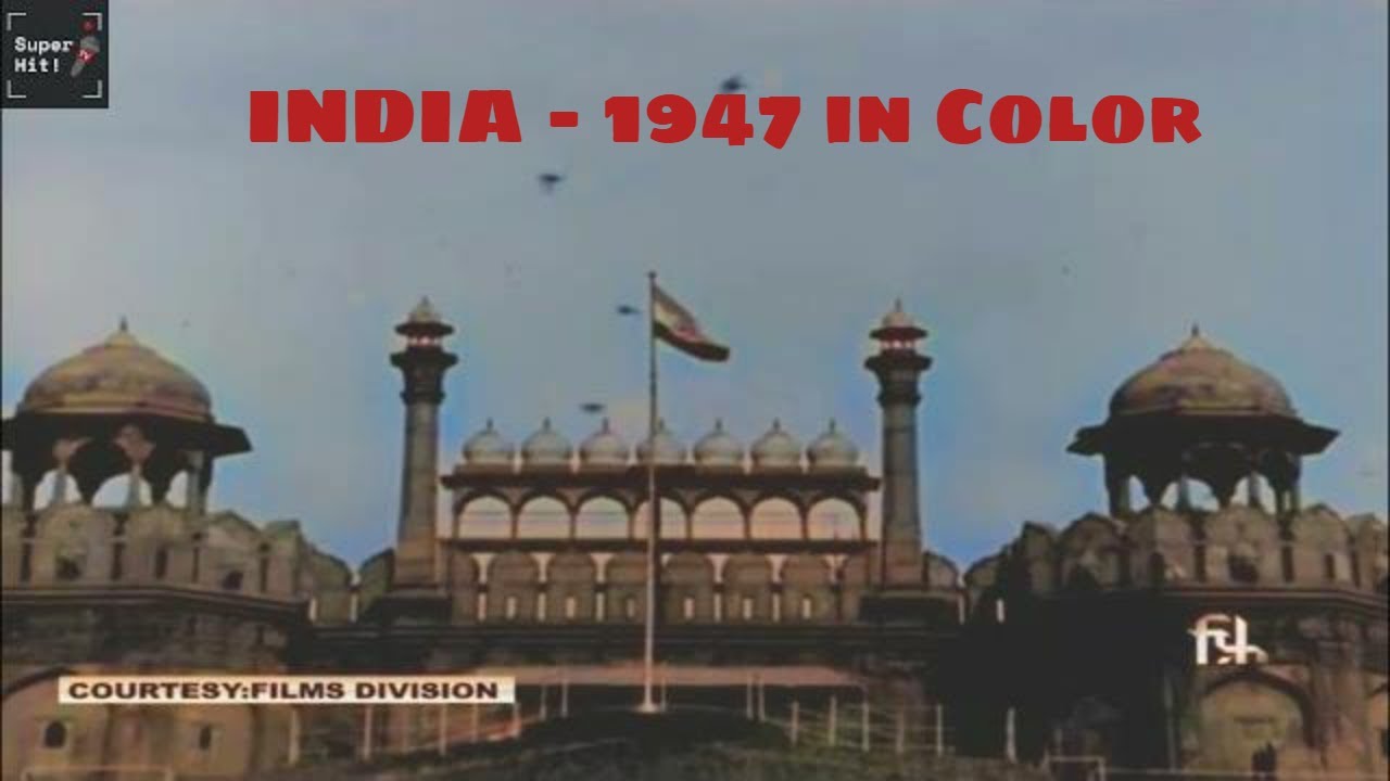 First Time In Color- India 1947 | Nehru at first Independence Day at ...