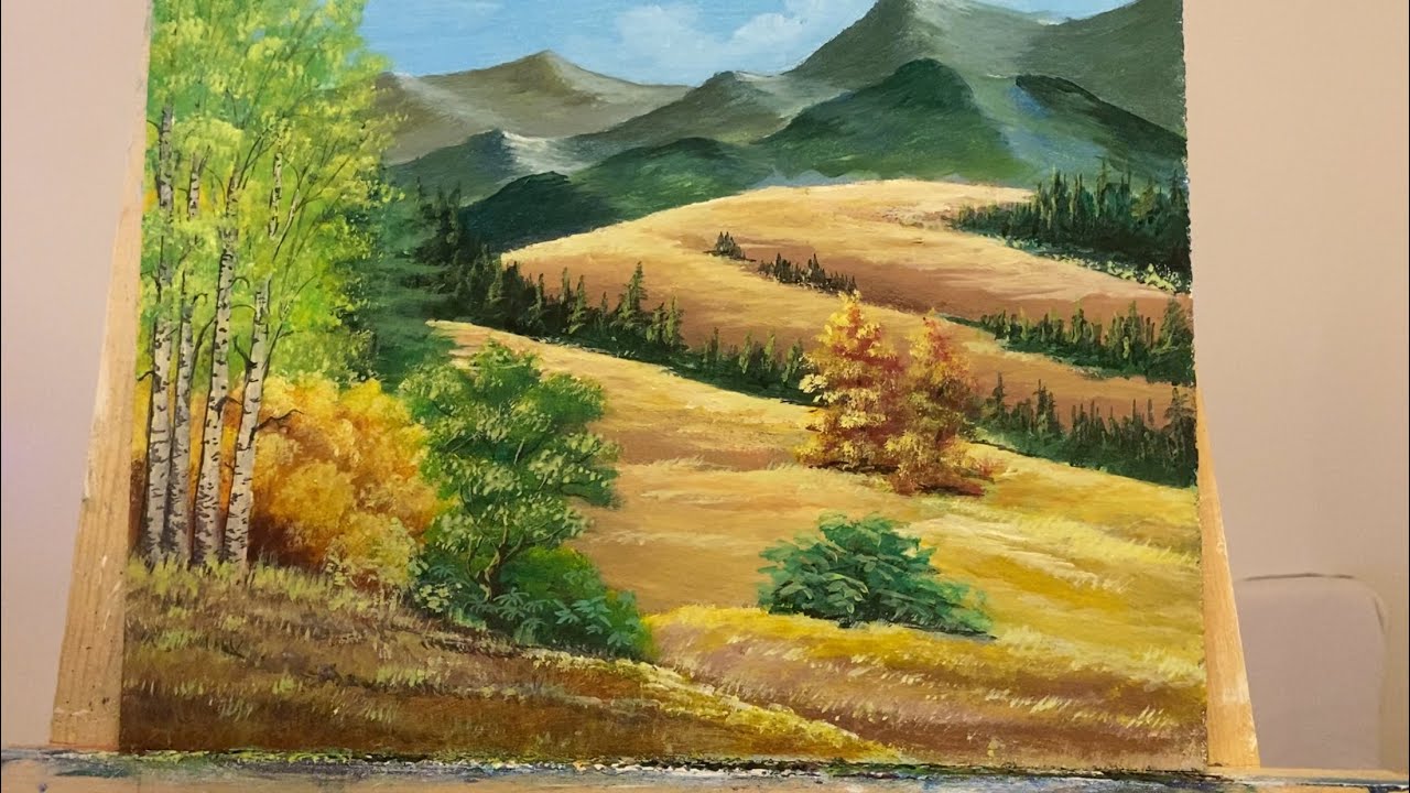 Golden Field Summer Day Landscape Painting - YouTube
