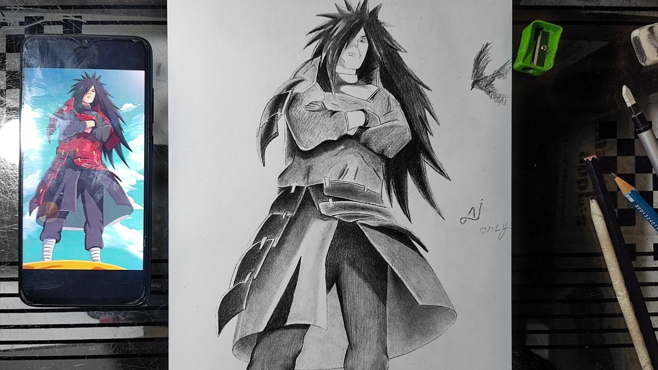 madara uchiha realistic sketch #madarauchiha - YouTube