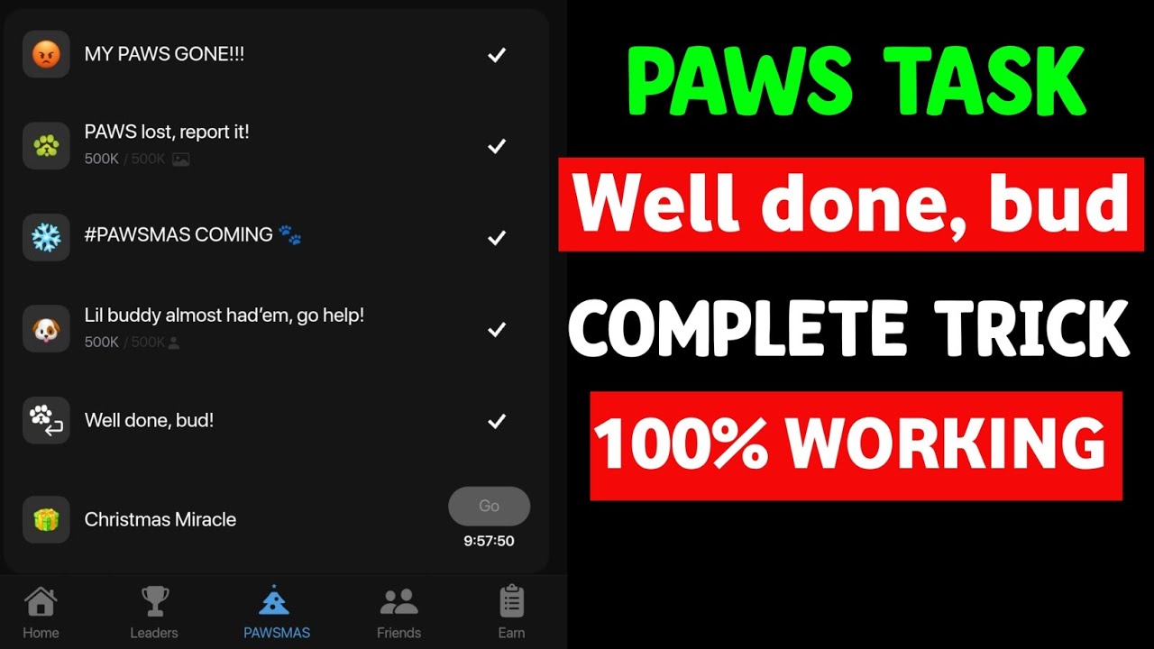 Well done, bud! Paws New Task | Paws Task | Paws Pawsmas Task | How to ...