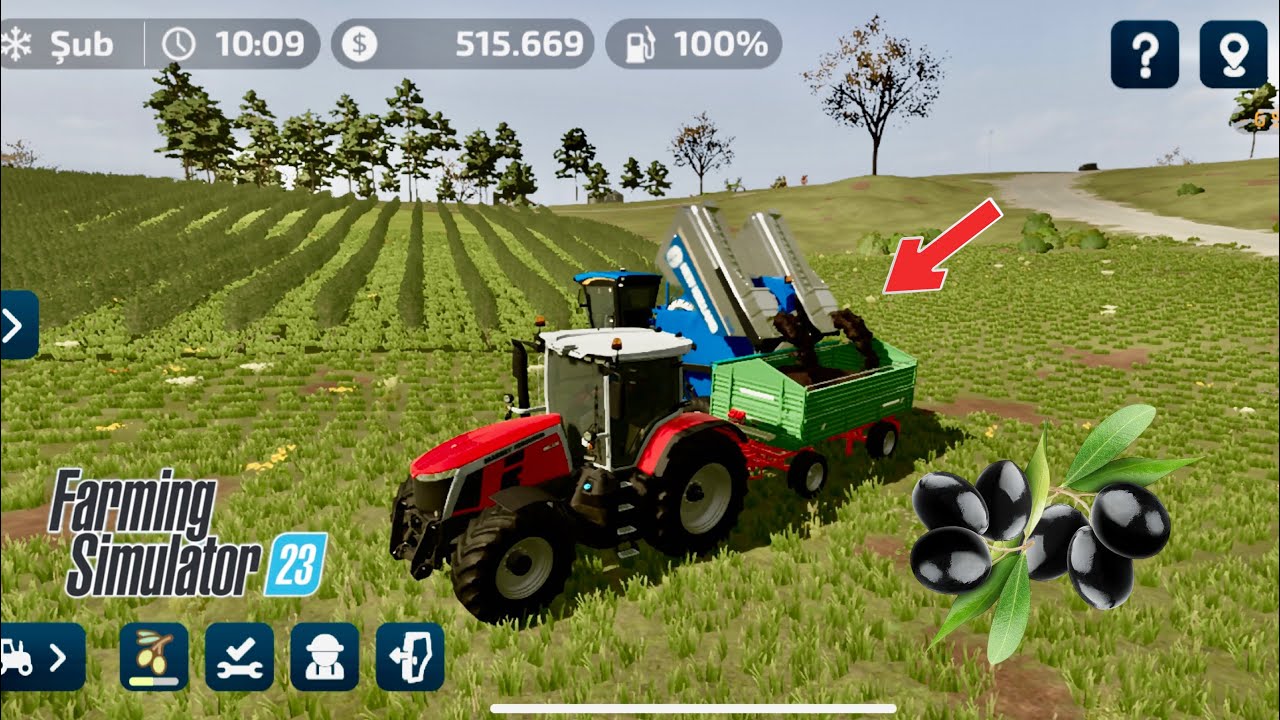 Fs23 zeytin tarlası ve yeni hasat makinesi aldık / tractor games fs23 ...