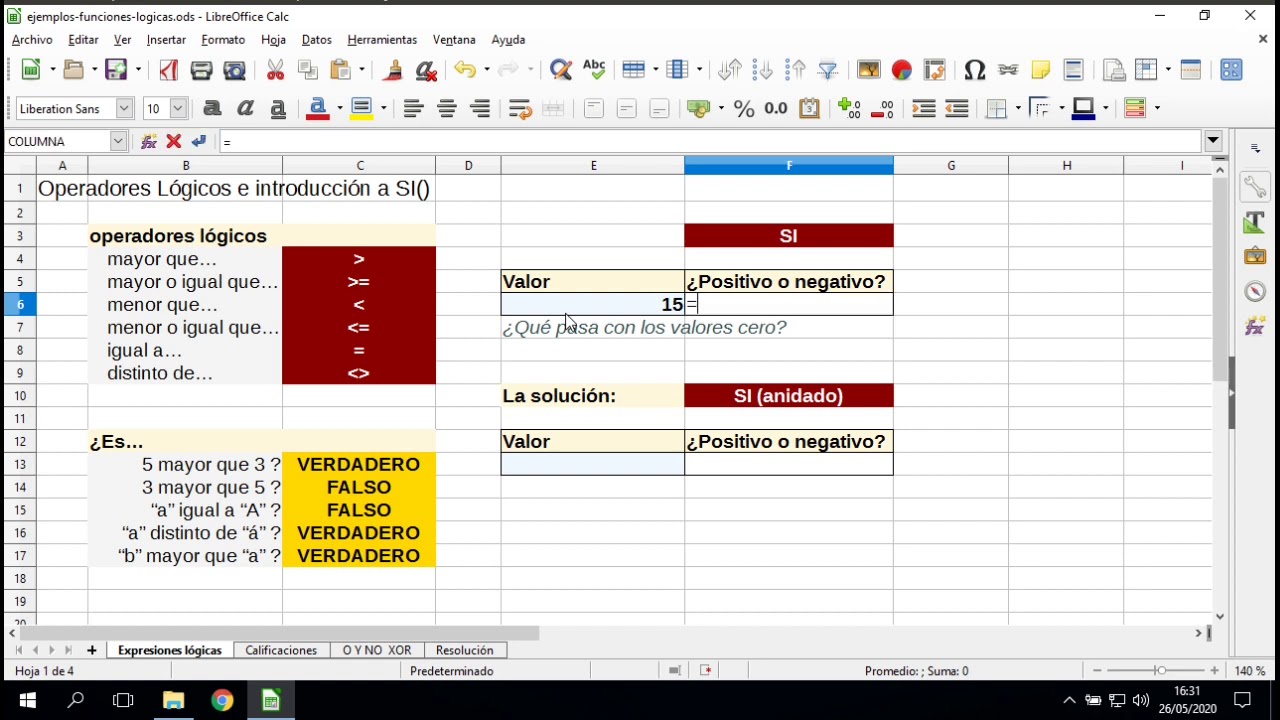C2 2 08 Funciones Logicas Expresiones lógicas SI - YouTube