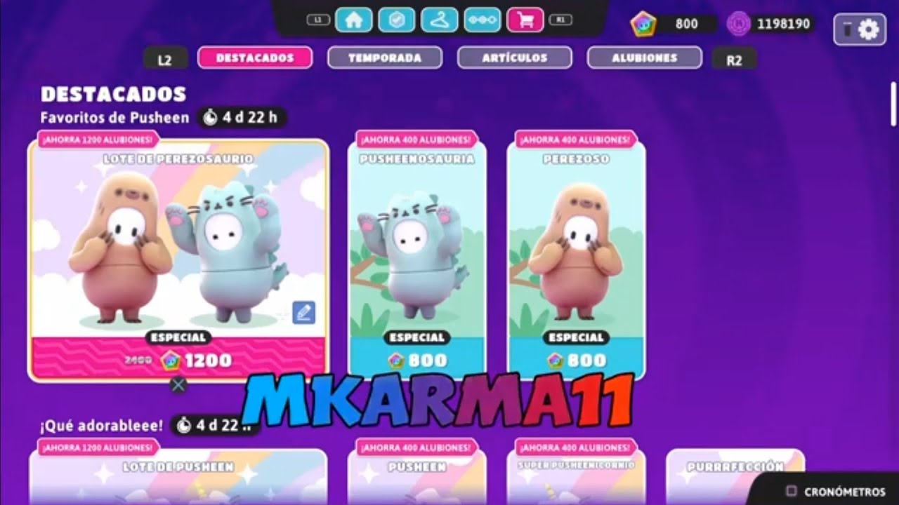 Vuelven estas PUSHEEN Skin Tienda Fall Guys Temporada 2 gratis - YouTube