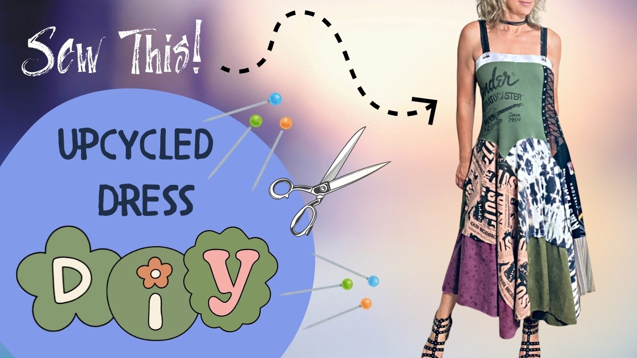 DIY Edgy Upcycled Dress - Transform Old T Shirts & Fabrics into Street ...