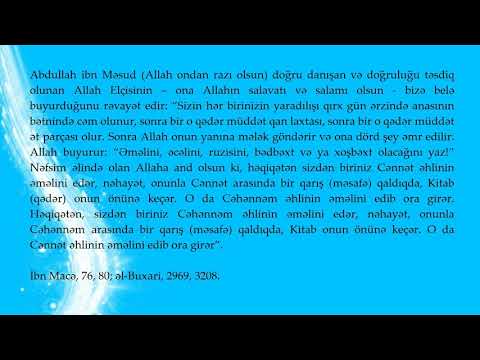 Qədərin yazılması - Sahih Hadis
