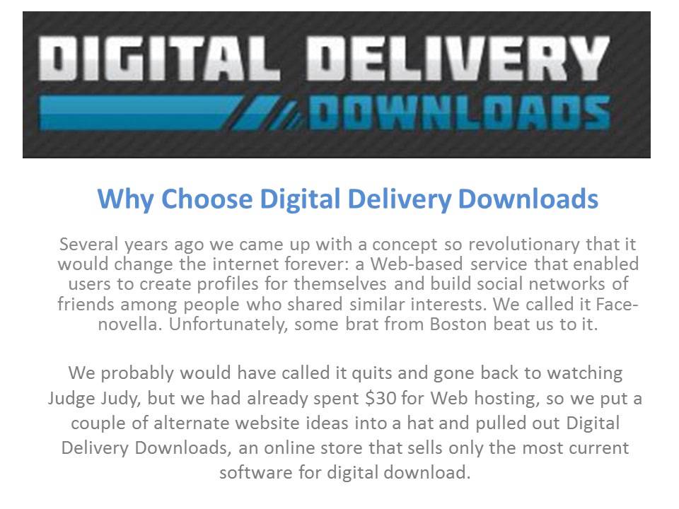 Digital Delivery Downloads : computer software store - YouTube
