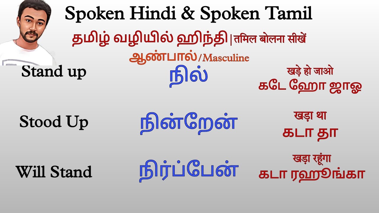 Verbs in 3 Tenses - Stand, stood, will Stand | Spoken Hindi Through ...