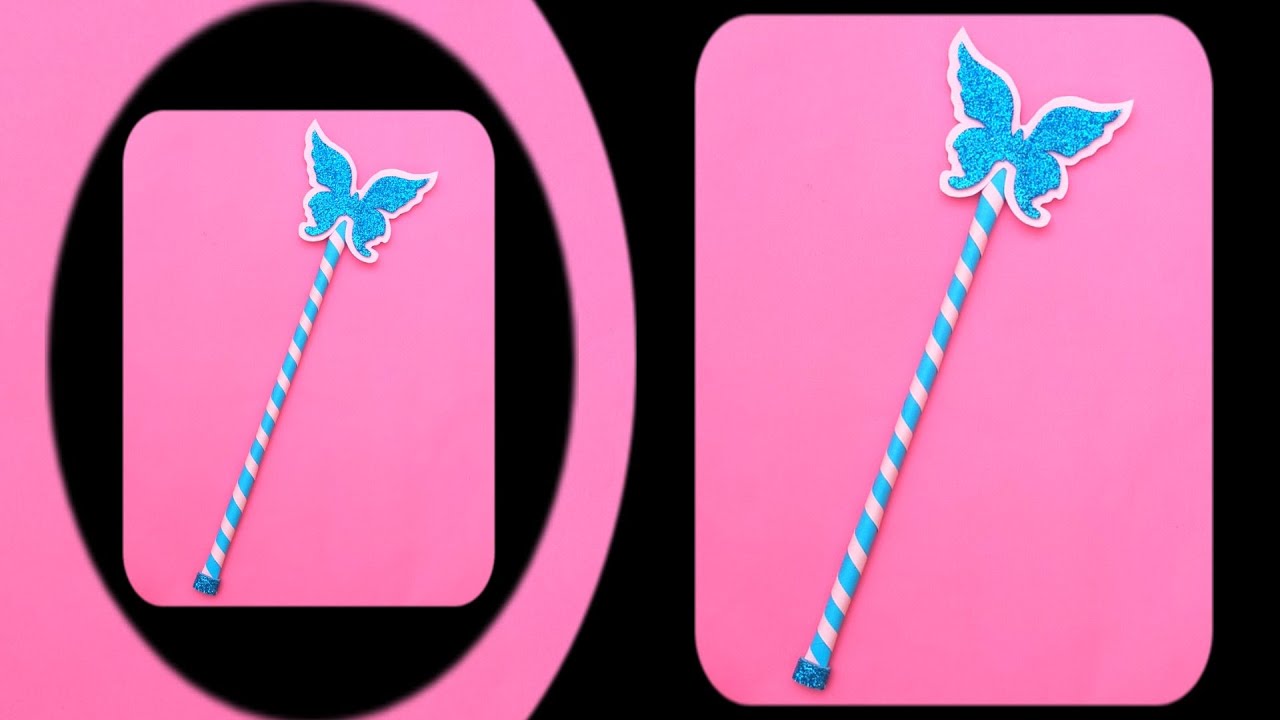 How to make fairy magic wand | magic stick making | glitter sheet craft ...