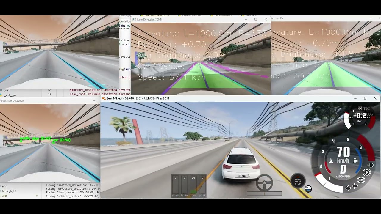 Autonomous Lane Keeping Demo: SCNN & OpenCV | Real-Time (BeamNG.tech ...