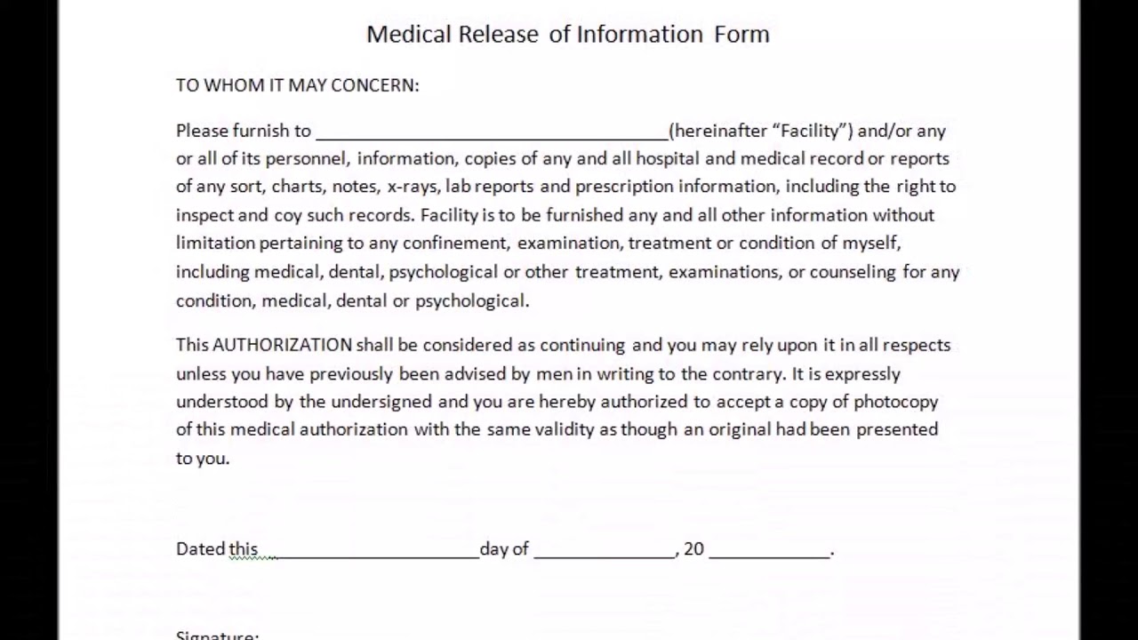 Download A Medical Release Of Information Form YouTube download-a-medical-release-of-information-form-youtube