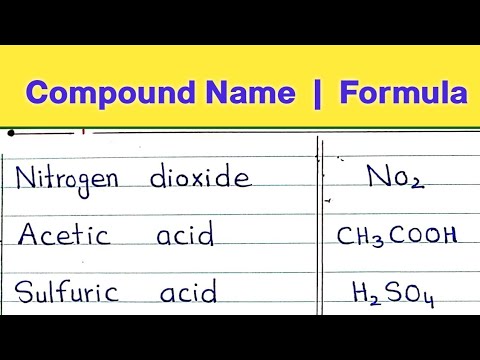 Compound name and their formulas / Chemical formulas of some compounds ...