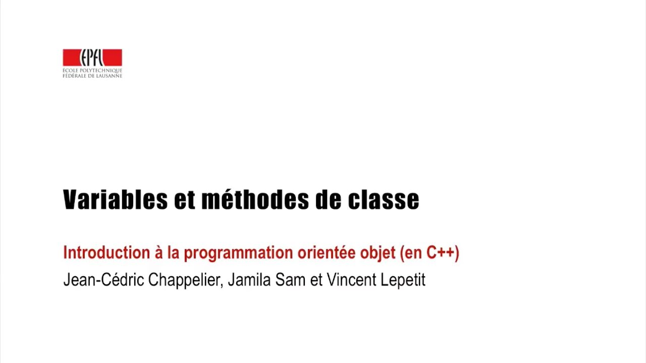 Variables et méthodes de classe - YouTube