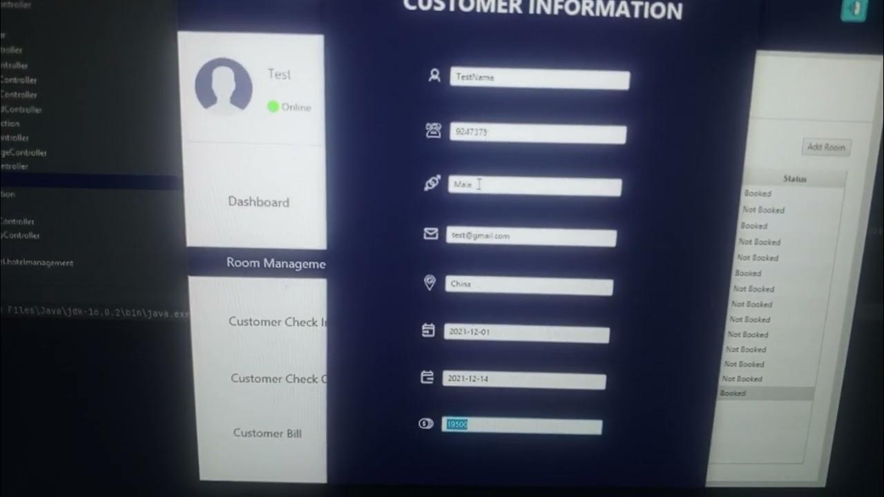 HOTEL MANAGEMENT SYSTEM -JAVA FX - YouTube