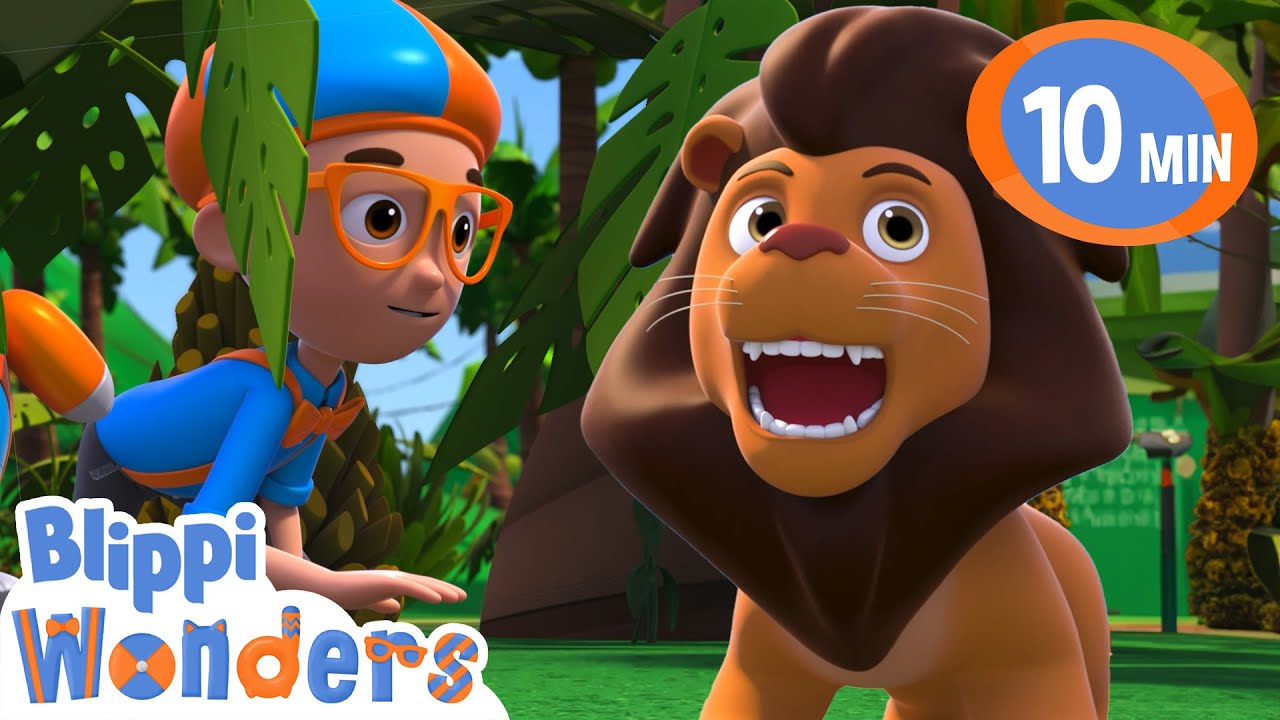 Roarrr! Blippi Learns to Be a Lion! 🦁🌾 | Kids Cartoons | Party Playtime ...