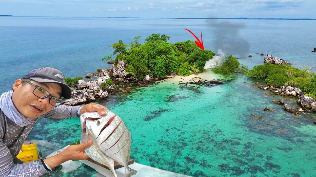 MANTAP ..!! MANCING DAN BAKAR IKAN DI PULAU KECIL YANG INDAH , CATCH ...