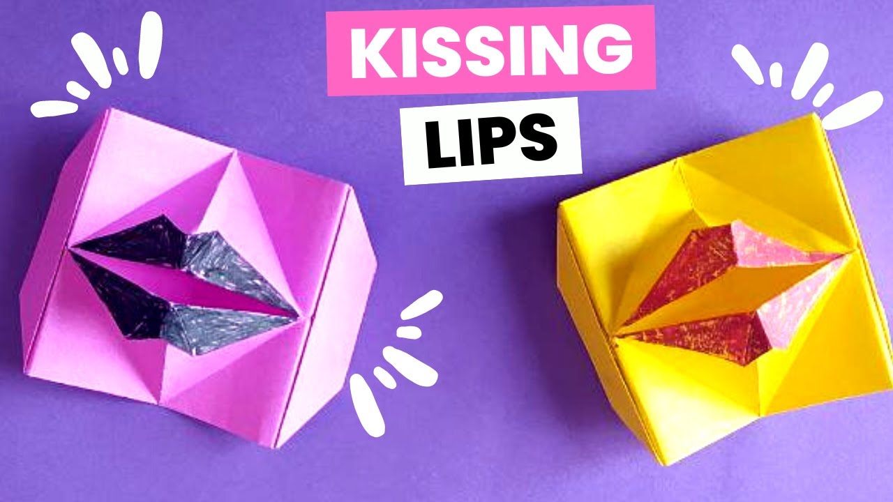 origami KISSING LIPS/ how to make origami mouth MOVING LIPS [origami ...