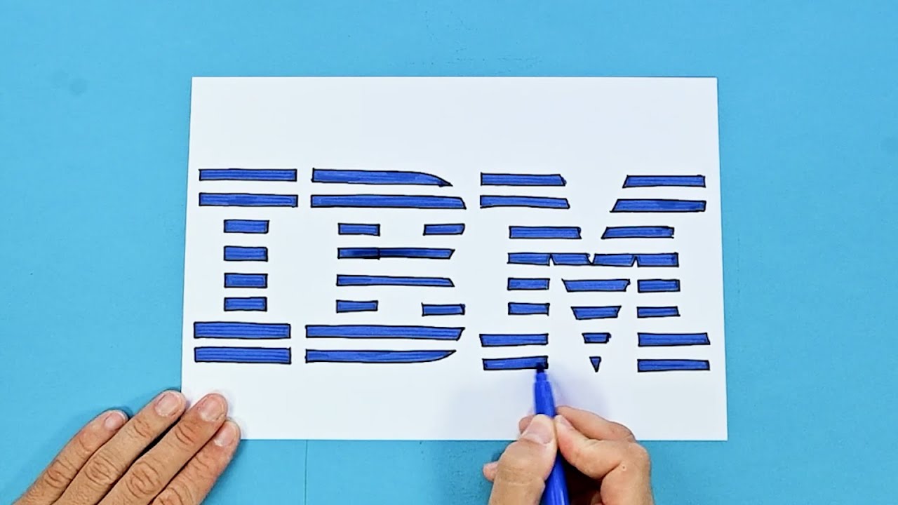How to draw the IBM Logo - YouTube